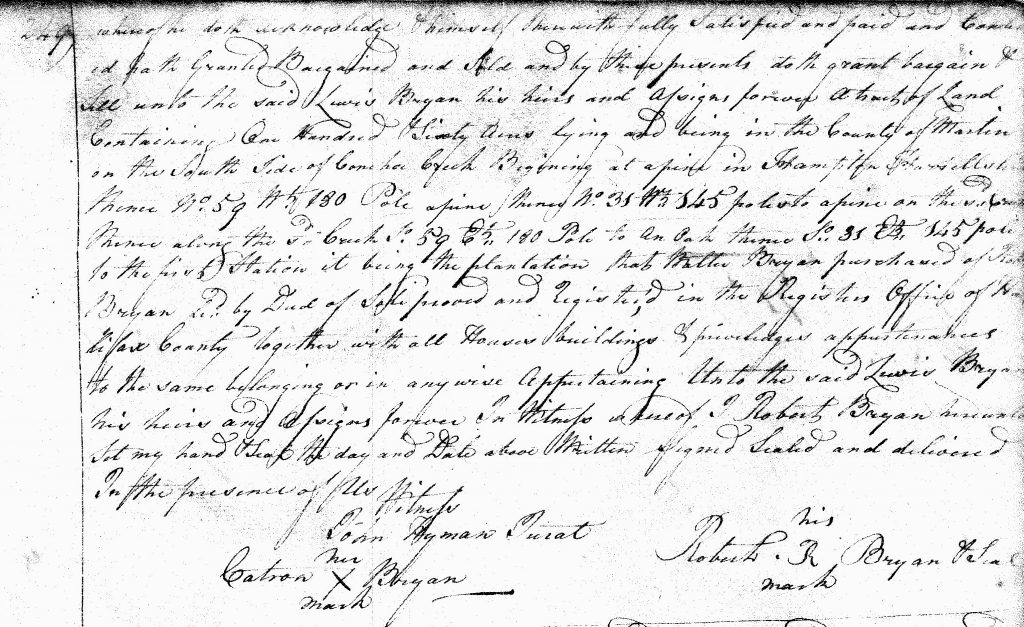 Deed Transfer – Robert Bryan to Lewis Bryan | Don Taylor Genealogy